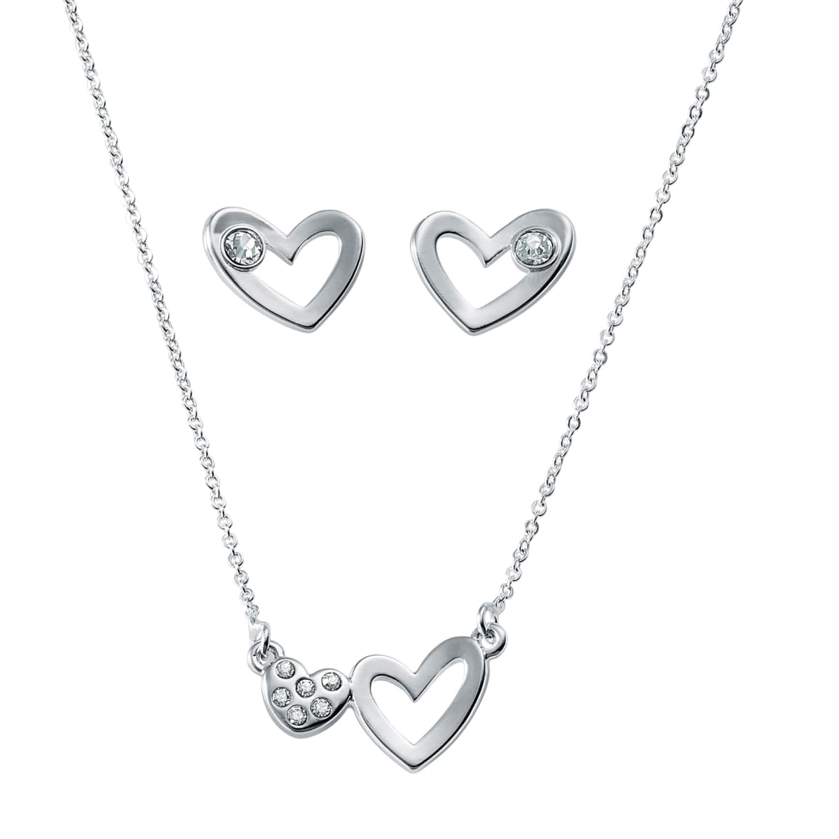 Set Collar + Aretes Twin Hearts - ésika Perú